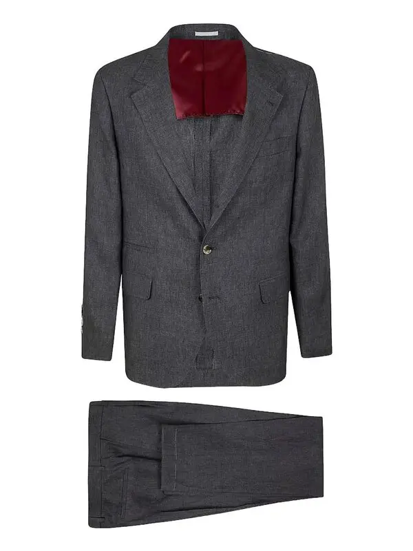 Brunello Cucinelli Notched-lapel Single-breasted Suit - Grey