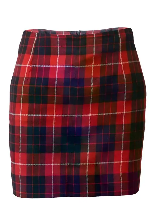 Jean Paul Gaultier Plaid Zip Skirt - Red