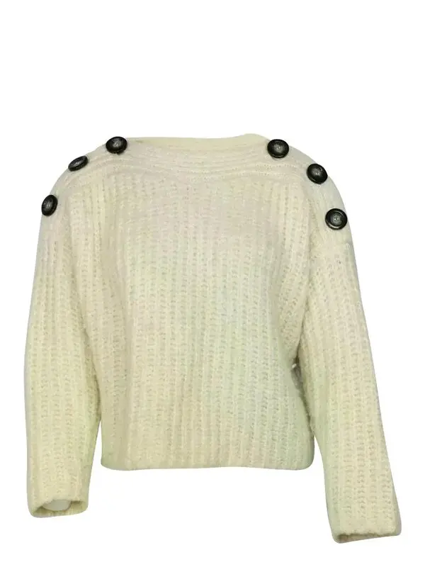 ISABEL MARANT VINTAGE Button-detail Oversized Sweater - Neutrals