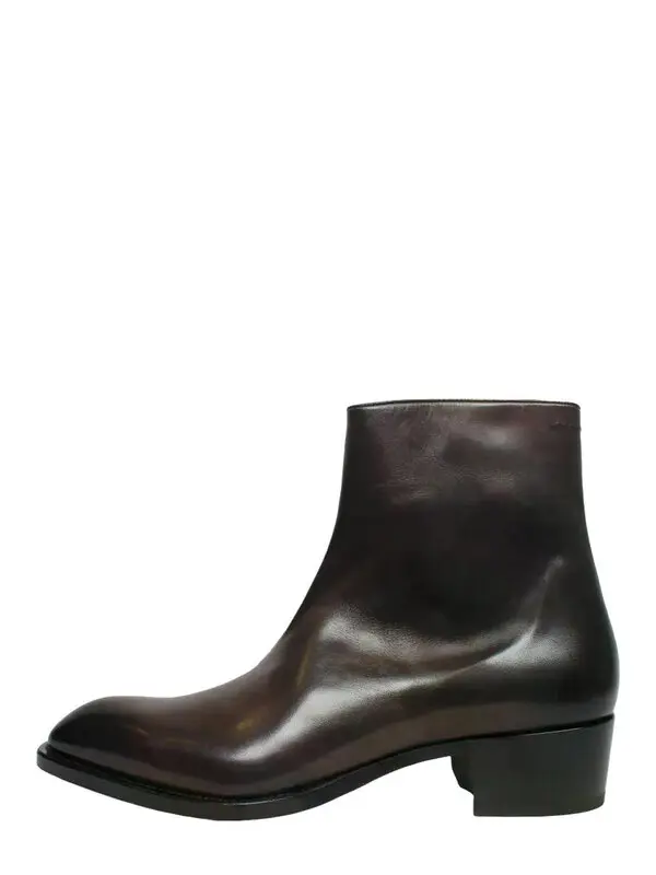 TOM FORD Leather Zip Boots - Brown