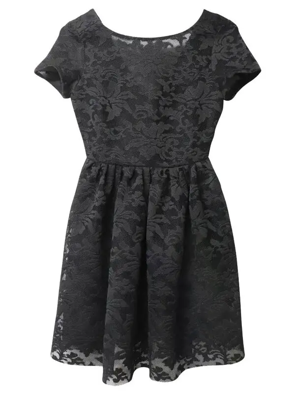 Maje Lace Mini Dress - Black