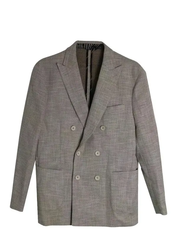 Etro Textured Double-breasted Blazer - Neutrals