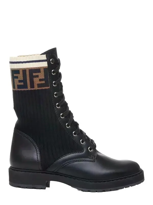 Fendi Rockoko Lace-up Boots - Black
