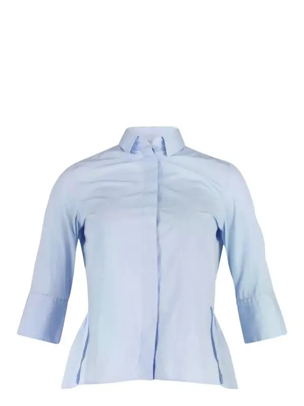 Valentino Garavani Concealed Front Peplum Shirt - Blue