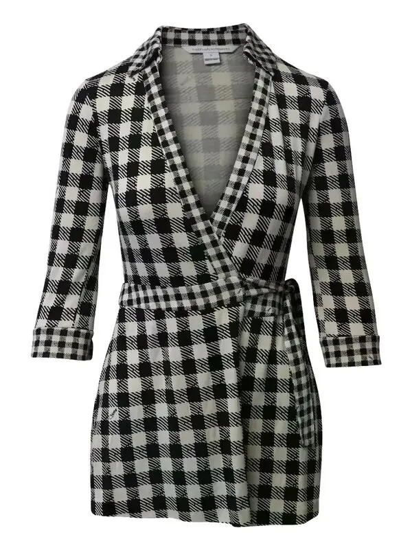 Diane Von Furstenberg Checked Playsuit - Black