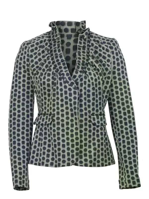 Giorgio Armani Polka-dot Ruffled Blazer - Grey