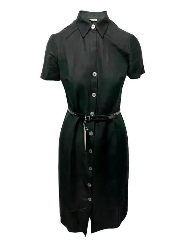 Marella Penny Linen Shirt Dress - Black