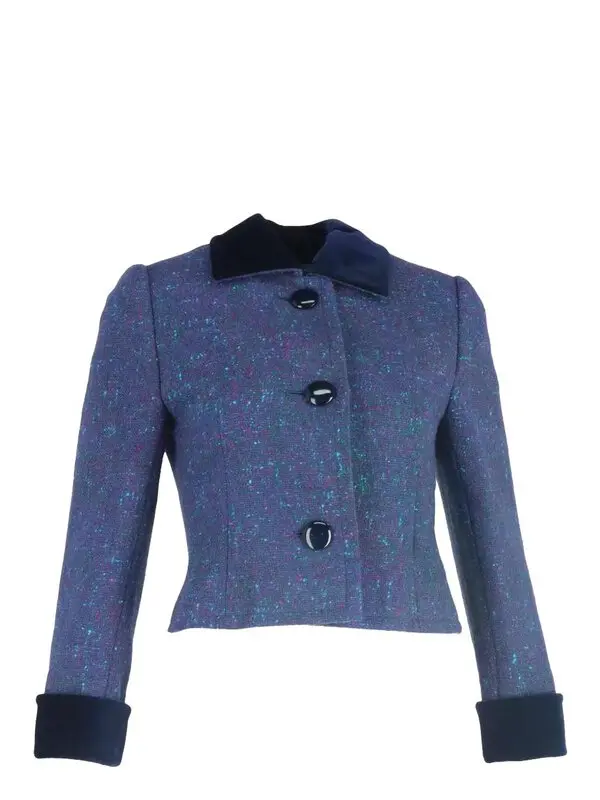 Givenchy Buttoned Tweed Jacket - Blue