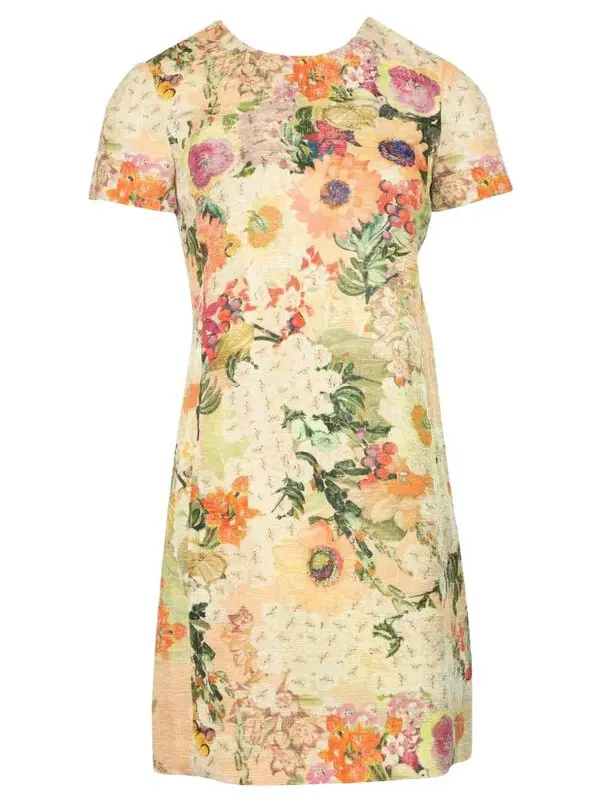 Tory Burch Floral-print Mini Dress - Neutrals