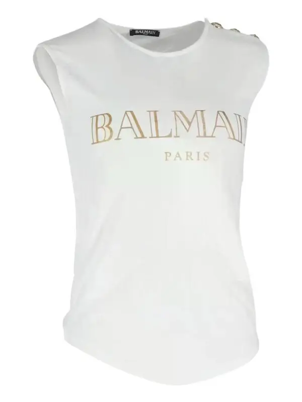 Balmain Logo-print Tank Top - White