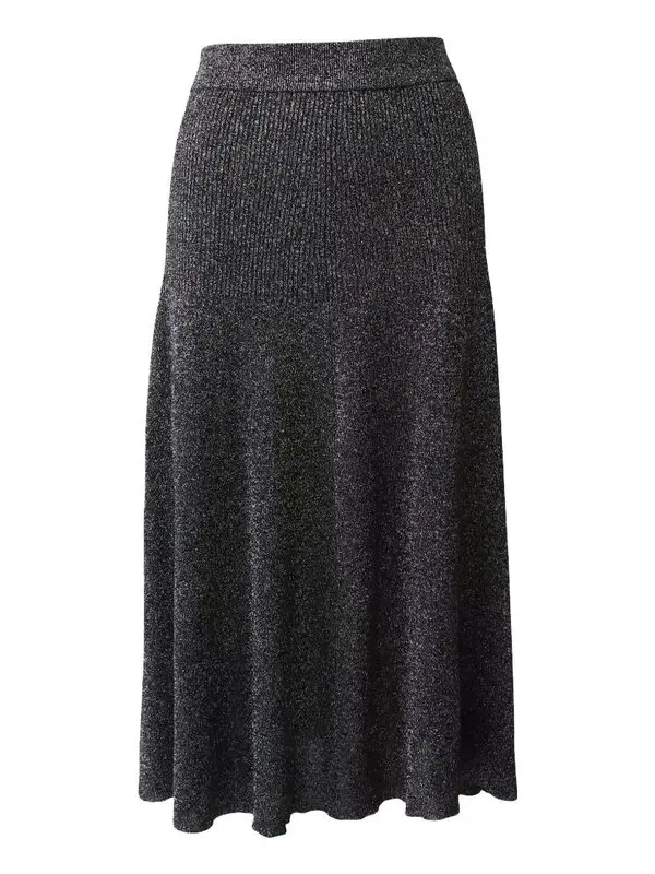 JOSEPH Ribbed Midi Skirt - Grey