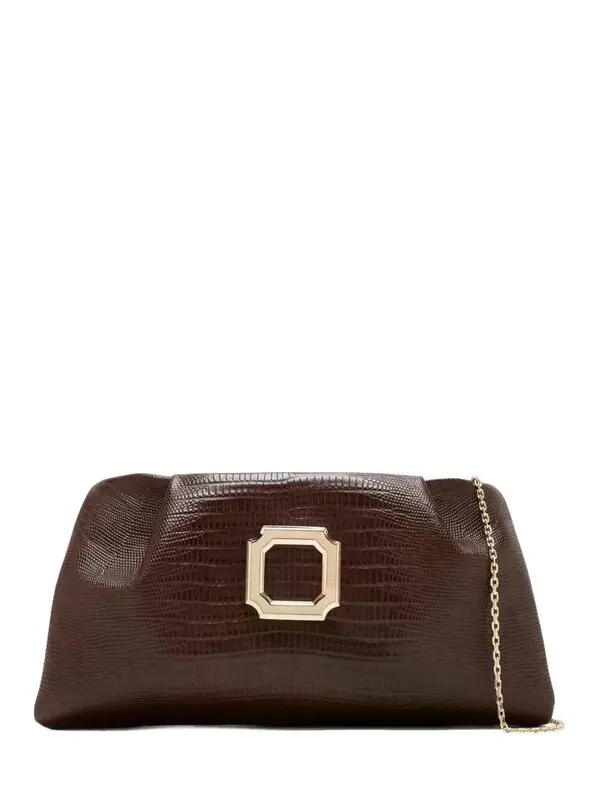 MALONE SOULIERS Vittoria Textured Rectangular Clutch - Brown