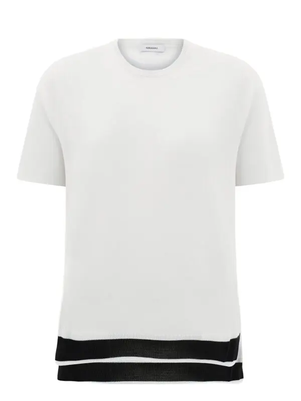FERRAGAMO Knitted Silk T-shirt - White