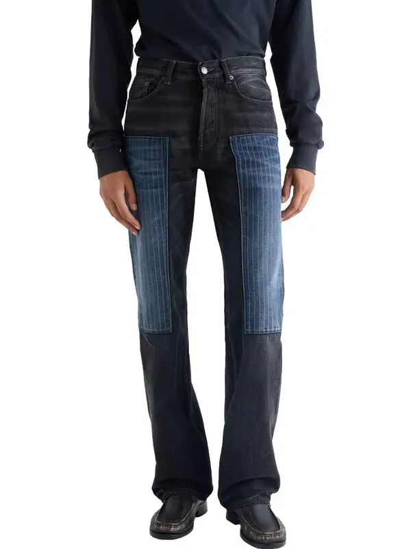 Acne Studios 2010 M Patchwork Straight Leg Jeans - Black