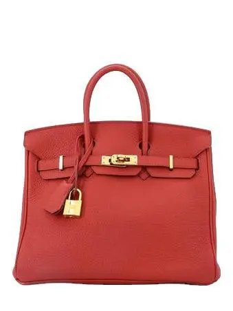 HERMES Birkin Handbag Red Togo 25 - Vermillon