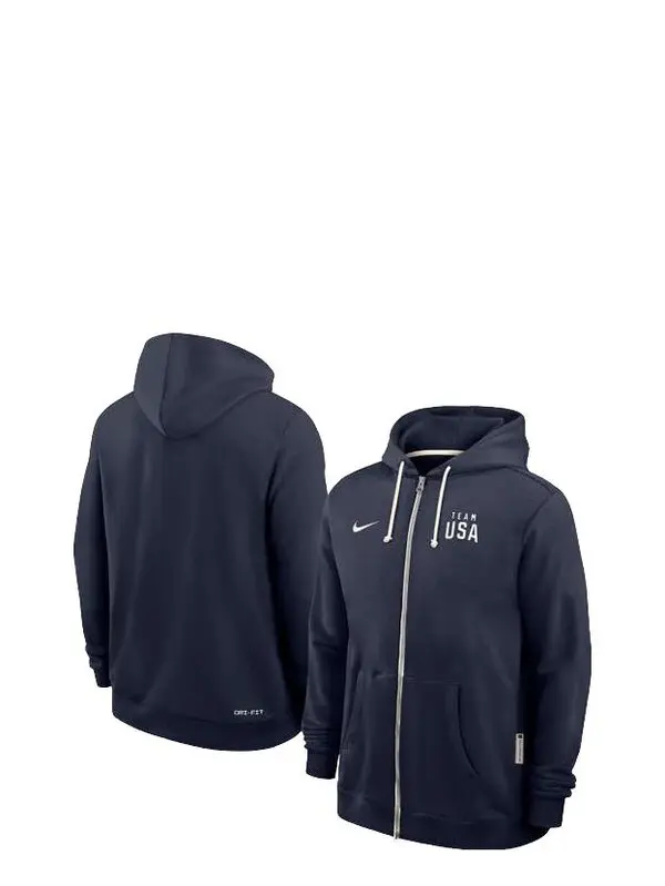 Nike Team Usa Standard Issue Dri-fit Full-zip Hoodie - Navy