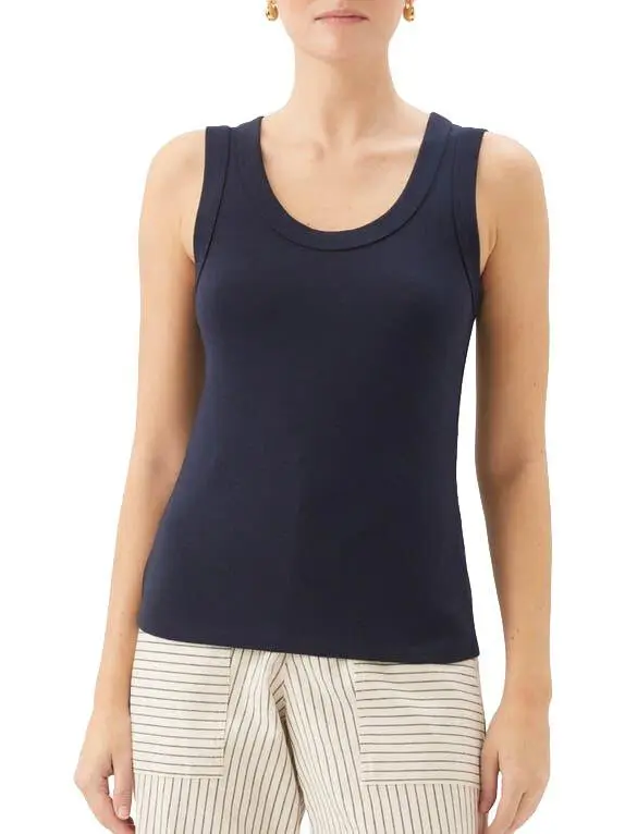 Fifteen Twenty Fitted Scoop Neck Tank - Navy