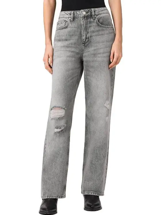 ALLSAINTS Brooklyn Distressed Jeans - Destroy Grey