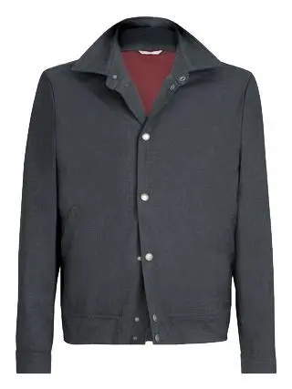 Brunello Cucinelli Virgin Wool Fresco Outerwear Jacket - Dark Grey