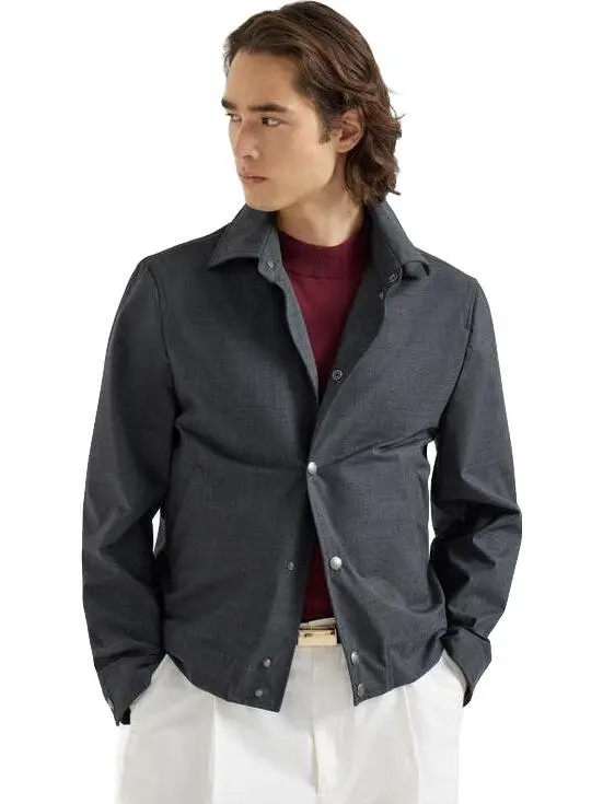 Brunello Cucinelli Virgin Wool Fresco Outerwear Jacket - Dark Grey