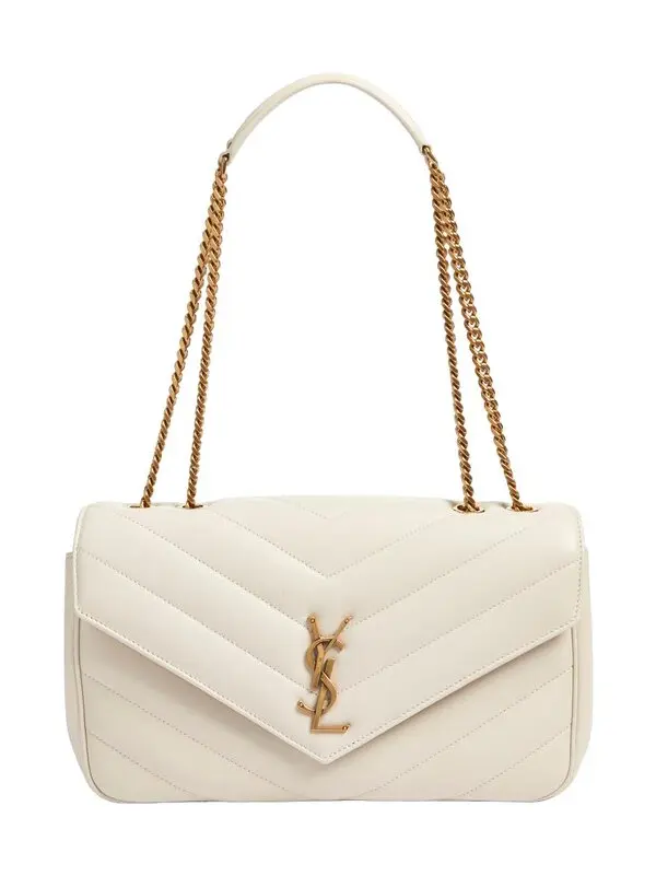 Saint Laurent Medium Loulou Quilted Leather Shoulder Bag - Blanc Vintage