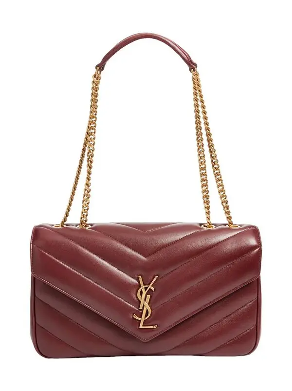 Saint Laurent Medium Loulou Quilted Leather Shoulder Bag - Rouge Cabernet