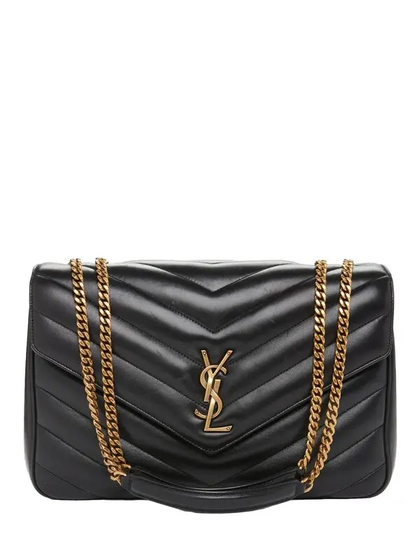 Saint Laurent Large Loulou Quilted Leather Shoulder Bag - Noir