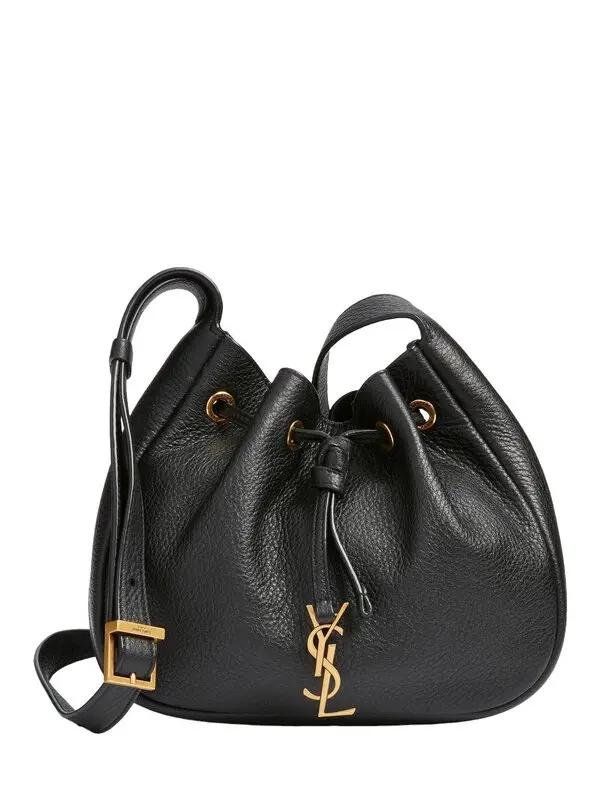 Saint Laurent Mini Paris Vii Grained Leather Shoulder Bag - Noir