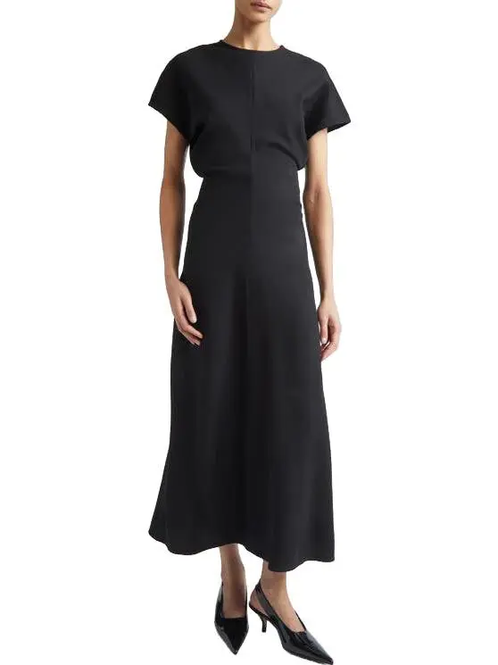 TOTEME Slouch Waist Wool Dress - Black