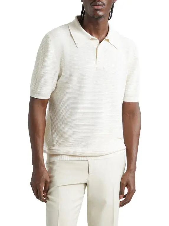 Isaia Silk & Linen Polo - Sand