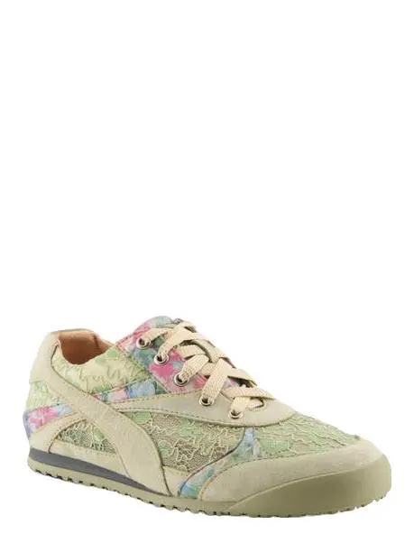 SPRING STEP SHOES Floral-embroidered Sneakers - Mint Green