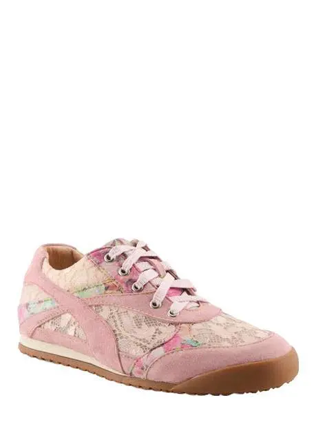 SPRING STEP SHOES Floral-embroidered Sneakers - Pink