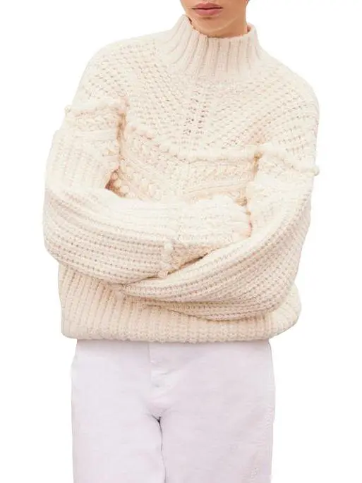 Mint Velvet Bobble Trim Knit Sweater - Cream