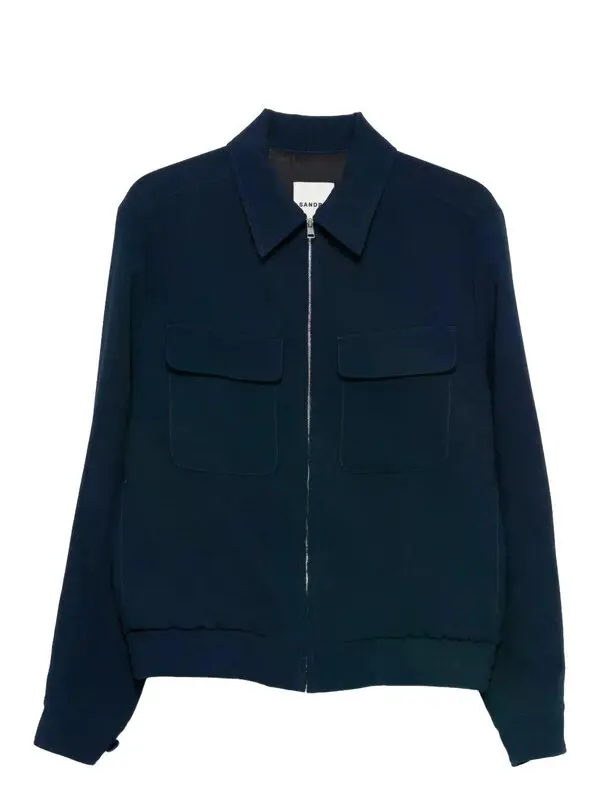 Sandro Zip Jacket With Chest Pockets - Blue