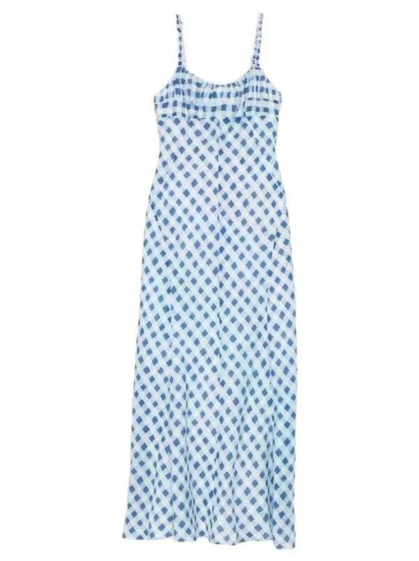Sandro Colette Gingham Maxi Dress - Blue