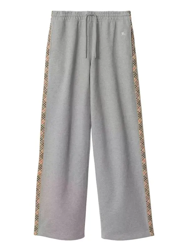 Burberry Checkered-trim Track Pants - Grey