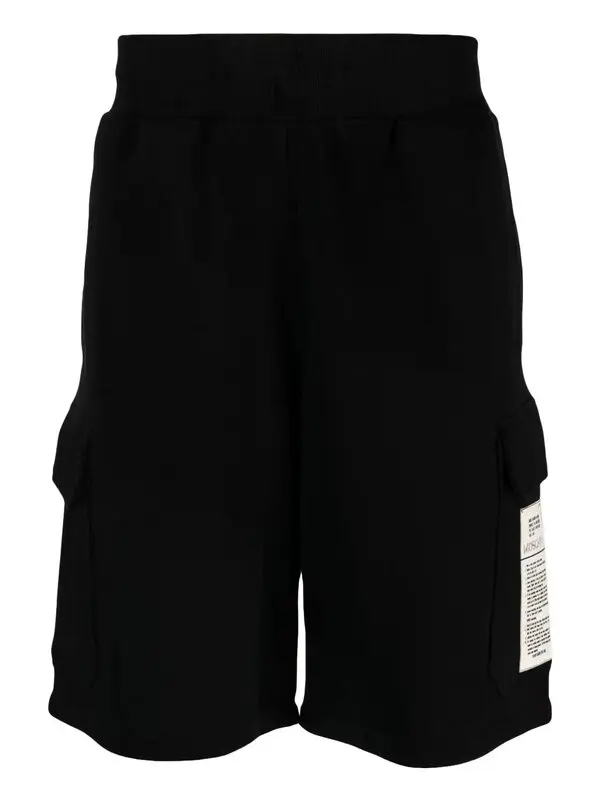 Moschino Logo-patch Organic Cotton Track Shorts - Black