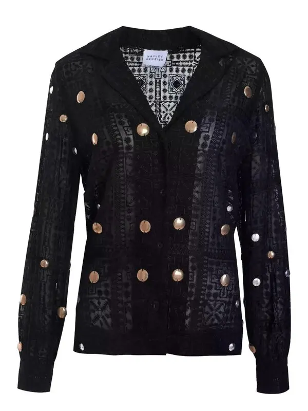 HAYLEY MENZIES Stud-embellished Shirt - Black