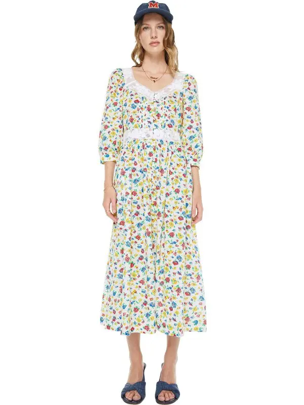 MOTHER The Love Letter Maxi Rose Bowl Skirt - Multi