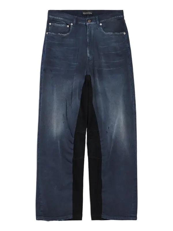 Balenciaga Patched Baggy Jeans - Blue