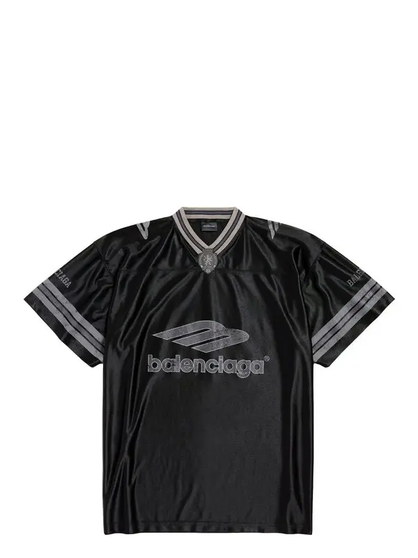 Balenciaga 3b Football V-neck T-shirt Oversized - Black
