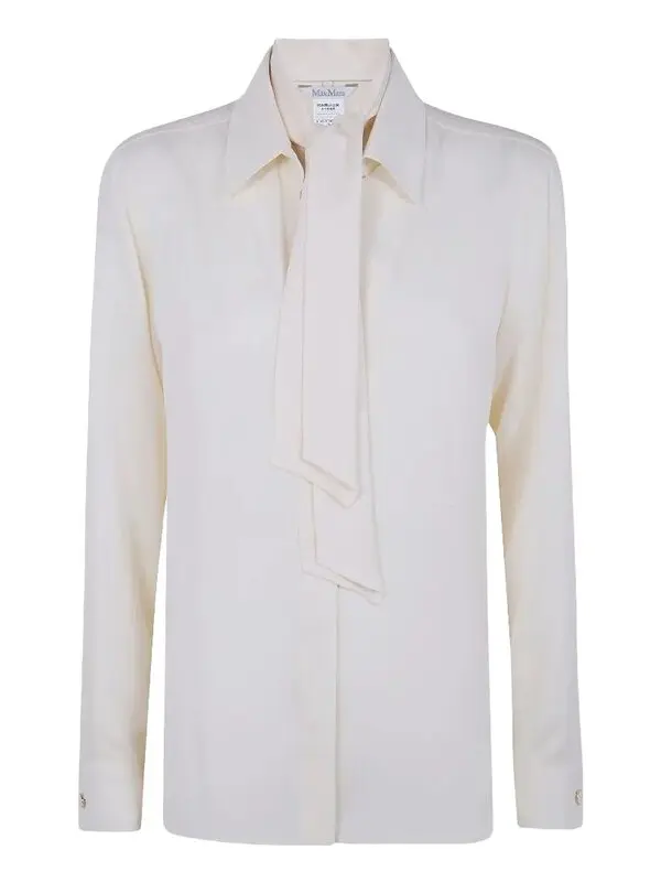 Max Mara Silk Scarf Shirt - White