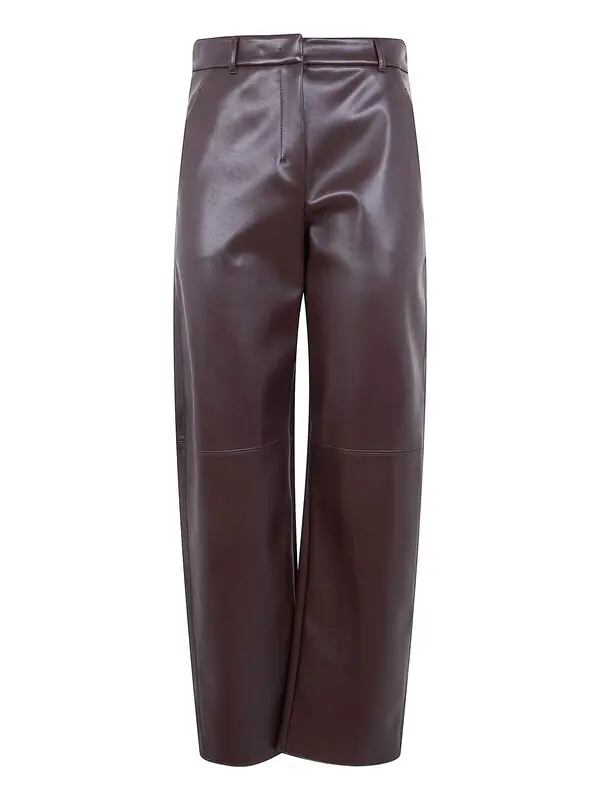 Max Mara Smmsospiro Eco Leather Barril Trousers - Brown