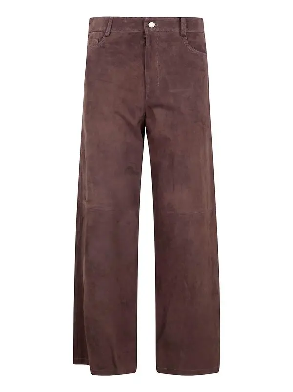 Max Mara Smmfulmine Suede Trousers - Brown