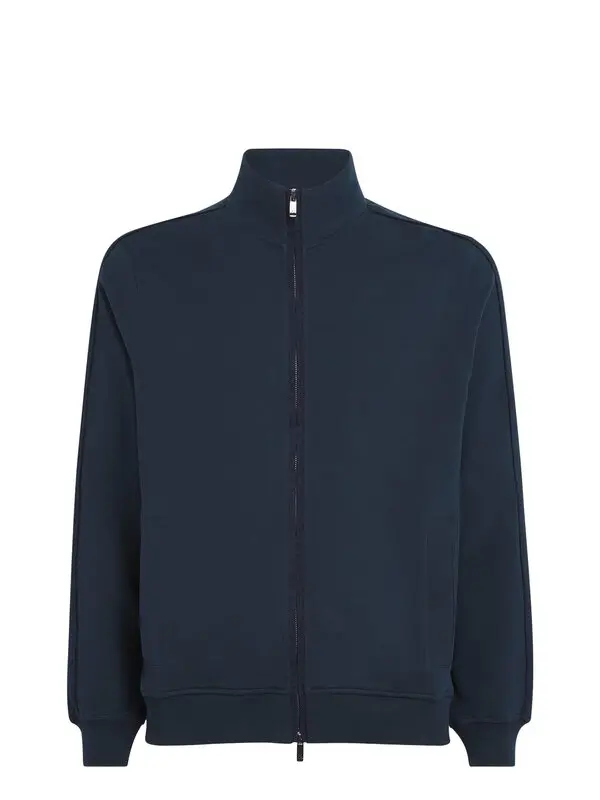 Pal Zileri Cotton-blend Zip-up Sweatshirt - Navy