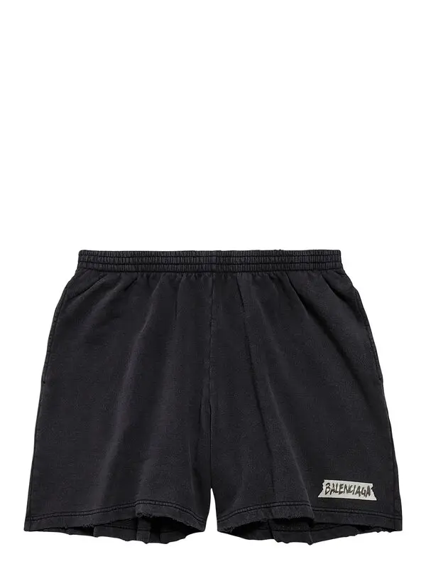 Balenciaga Cotton Logo Shorts - Black