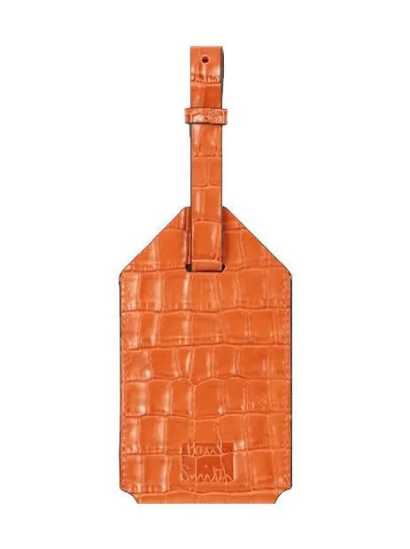 Paul Smith Croc-embossed Leather Luggage Tag - Orange