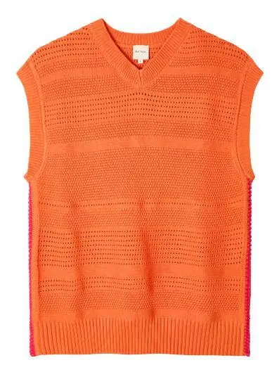 Paul Smith Cotton Knitted Vest - Orange