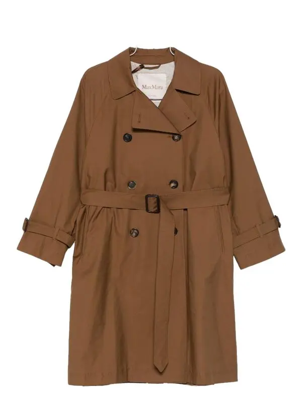 Max Mara Cotton Blend Trench Coat - Brown