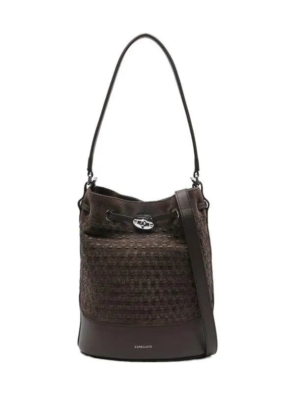 ZANELLATO Monda' Musiva Small Leather Bucket Bag - Brown